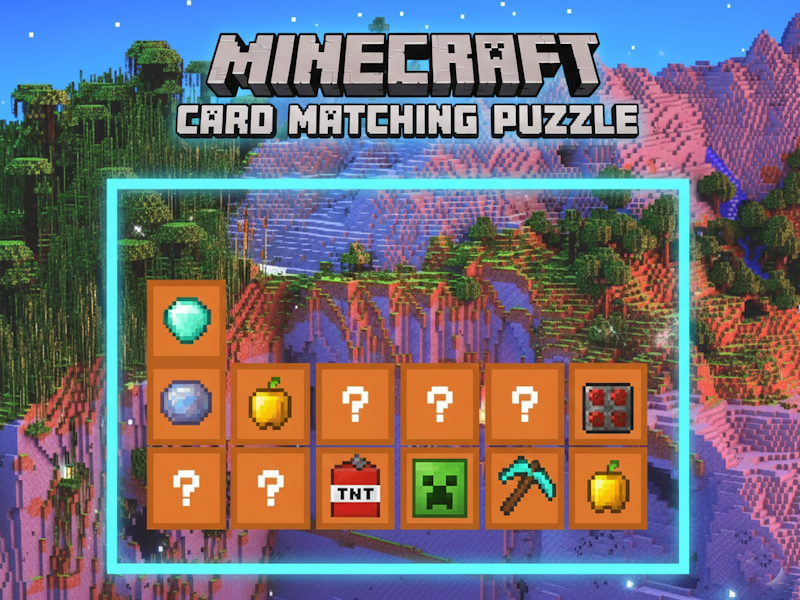 Minecraft Card Matching Puzzle 🕹️ Chơi trực tuyến trên SGameS
